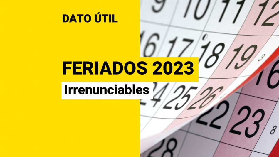 Feriados del 2023: Revisa cuáles son irrenunciables - Meganoticias