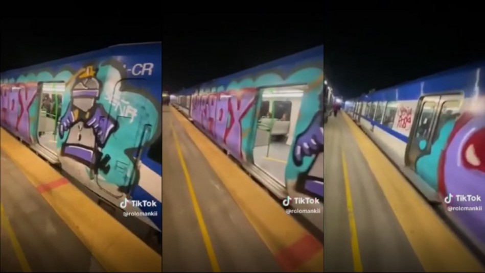 Videos muestran a grupo de sujetos rayando el metro de Valparaíso: Pintaron un vagón completo ...